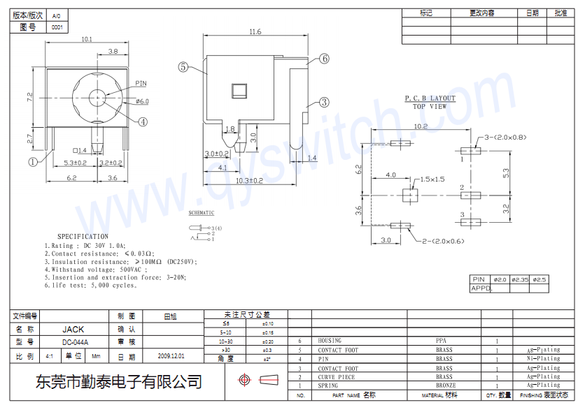 DC-044A - 东莞市勤泰电子有限公司